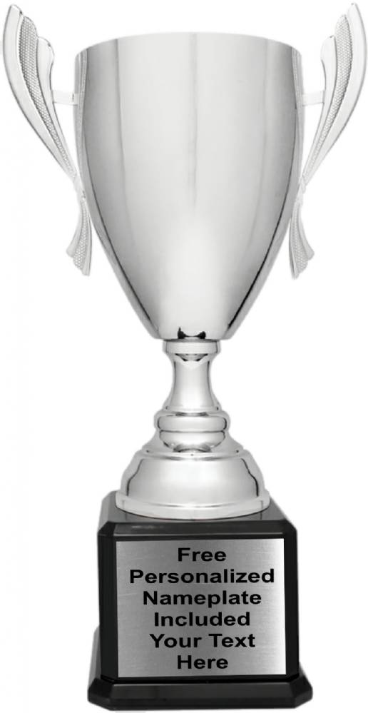 22" Silver Trophy Cup with Black High Gloss Wood Base | 900 Series ...