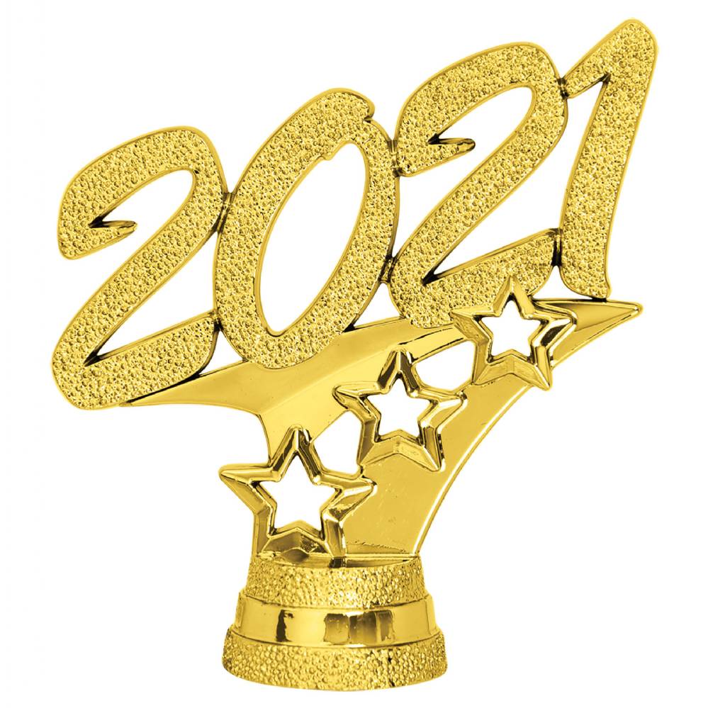 2 1/4" Gold "2021" 3-Star Year Date Trophy Trim Piece | Trophy Trim ...
